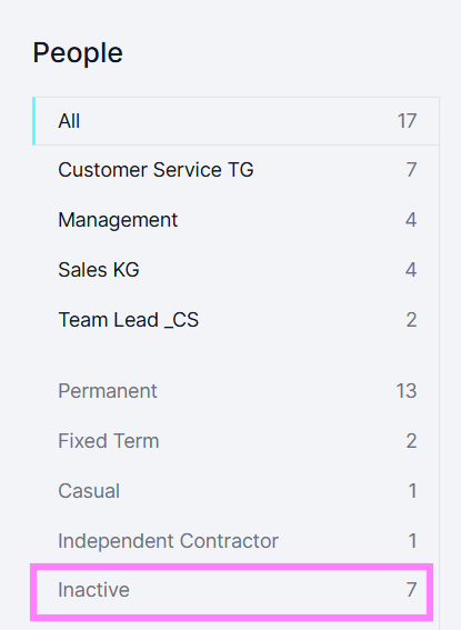 Making an employee inactive and reactivating them