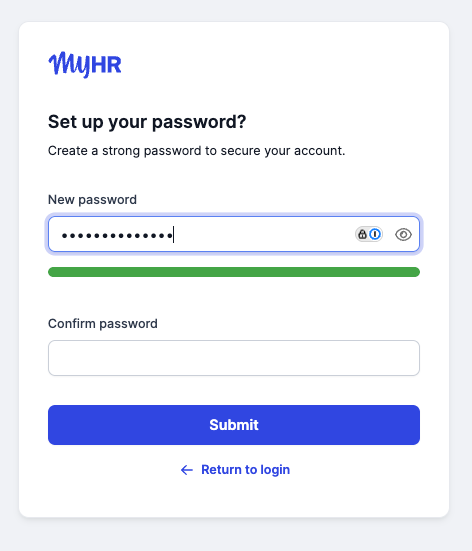 Resetting a password