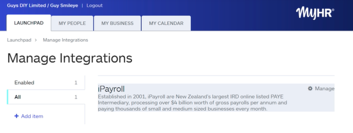 Linking a person to iPayroll