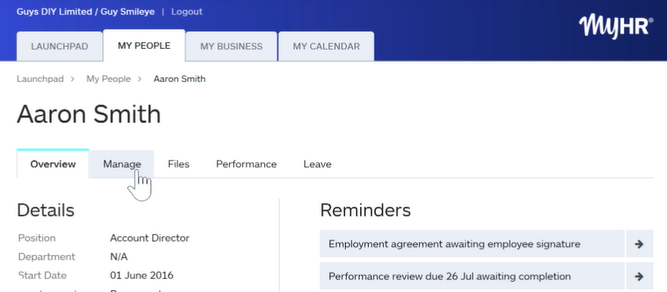 Making an employee inactive and reactivating them