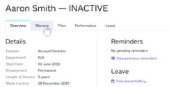 Making an employee inactive and reactivating them