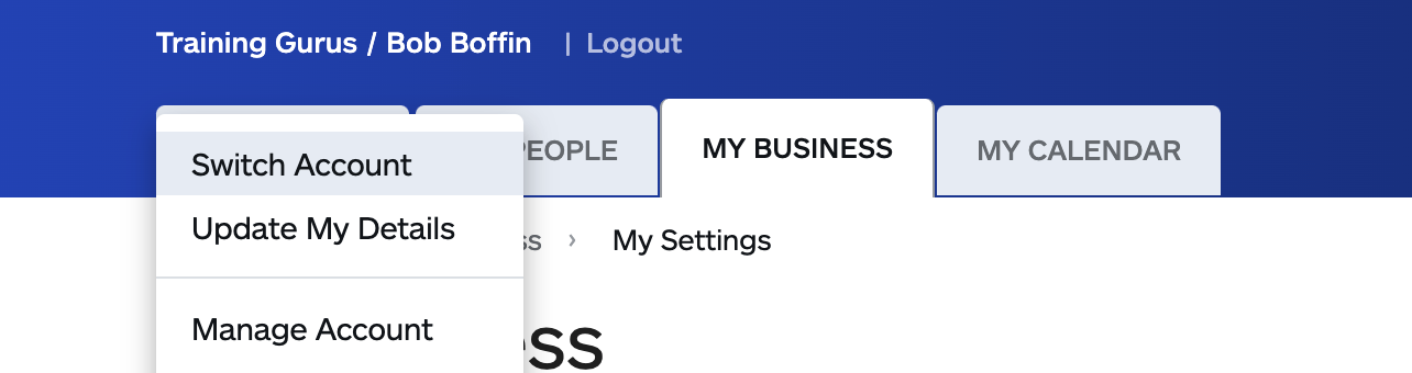 Switching between accounts